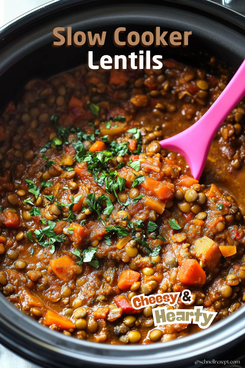 Cheesy Tomato Lentil Stew (Slow Cooker) - Quick Recipes