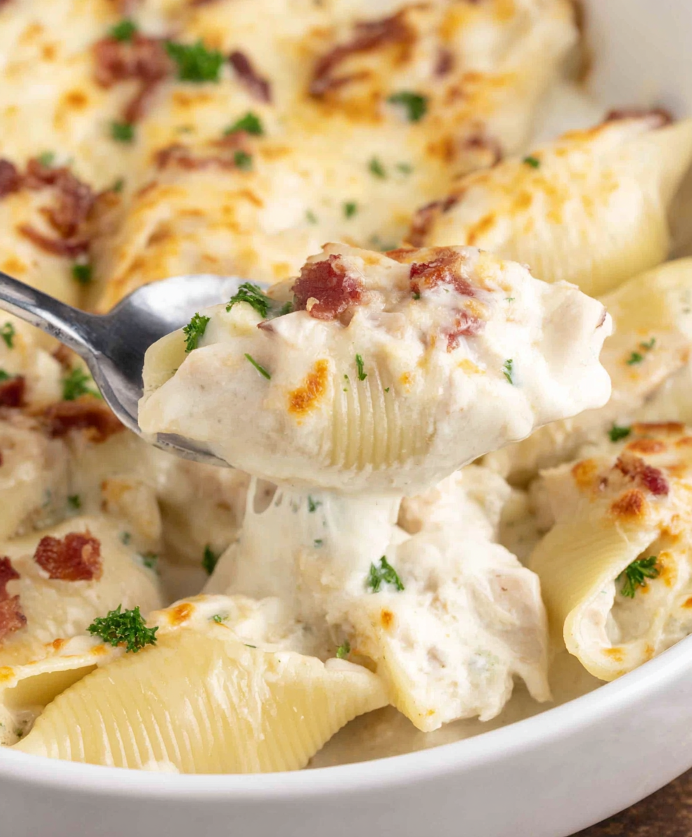 Chicken Alfredo Stuffed Shells - Quick Recipes